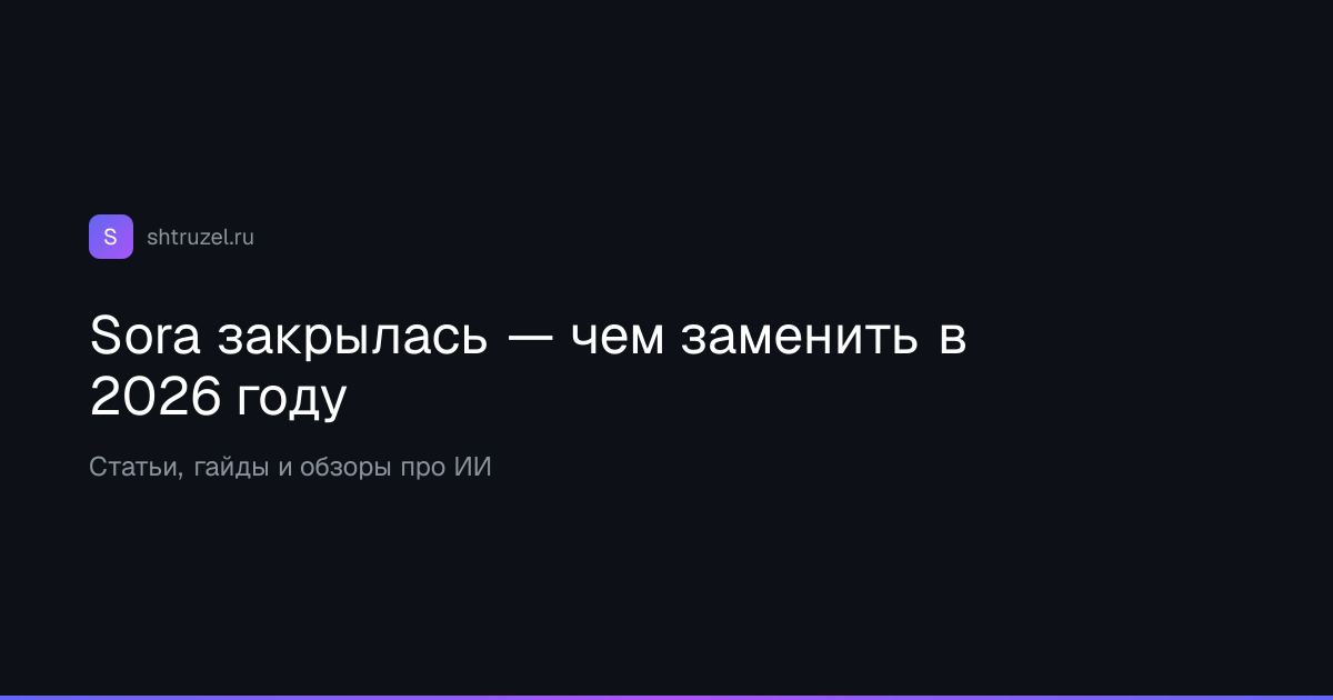 Sora закрылась — чем заменить в 2026 году